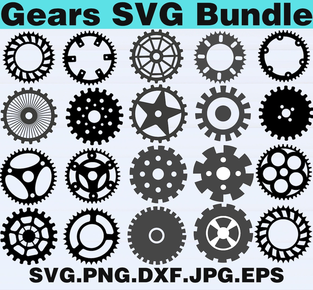 Gears SVG Bundle, Gears PNG Bundle, Gears Clipart, Gears SVG Cut Files ...