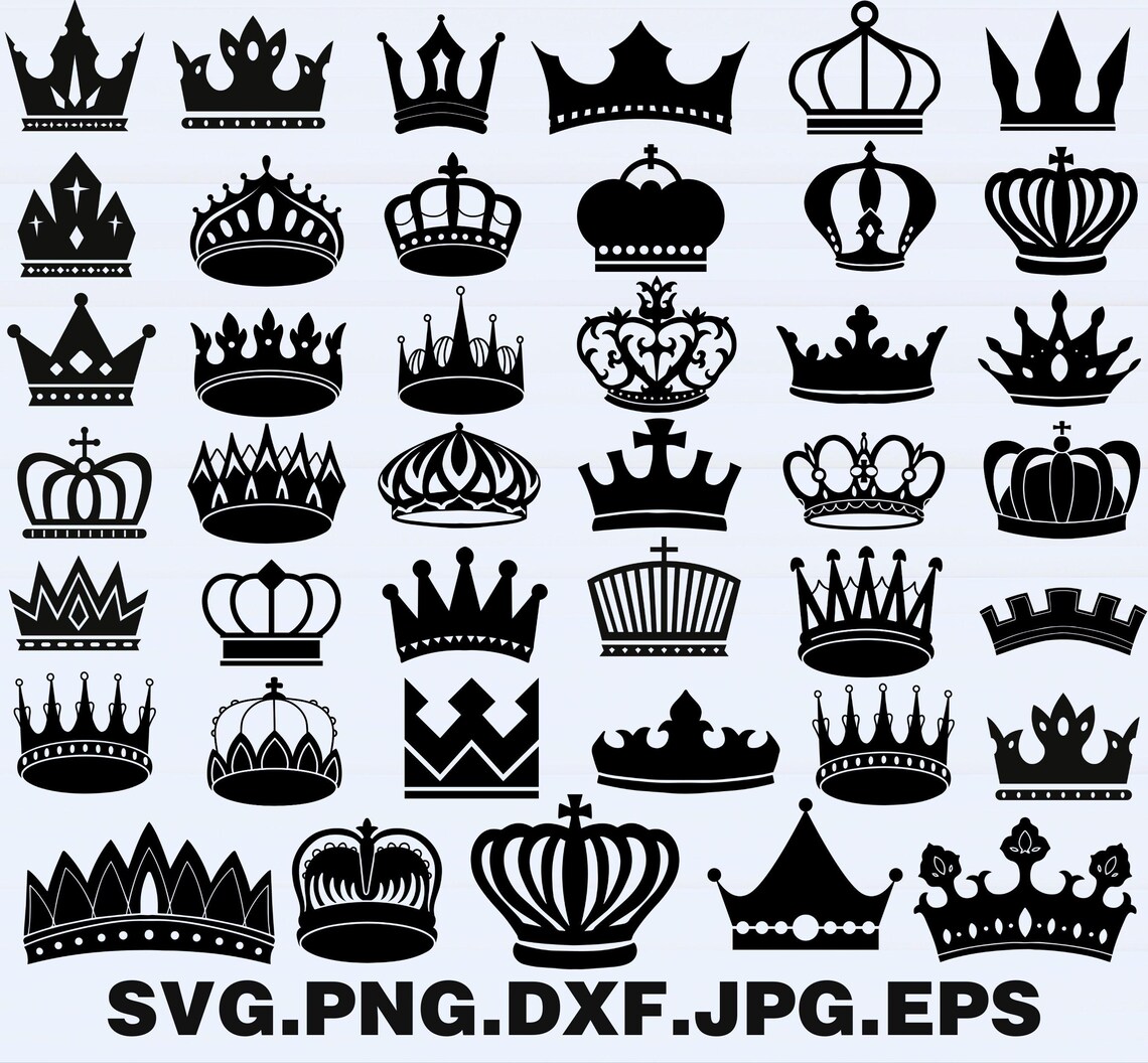 Crown SVG Bundle | Royal Crown SVG | King & Queen Crown Clipart | Crown ...