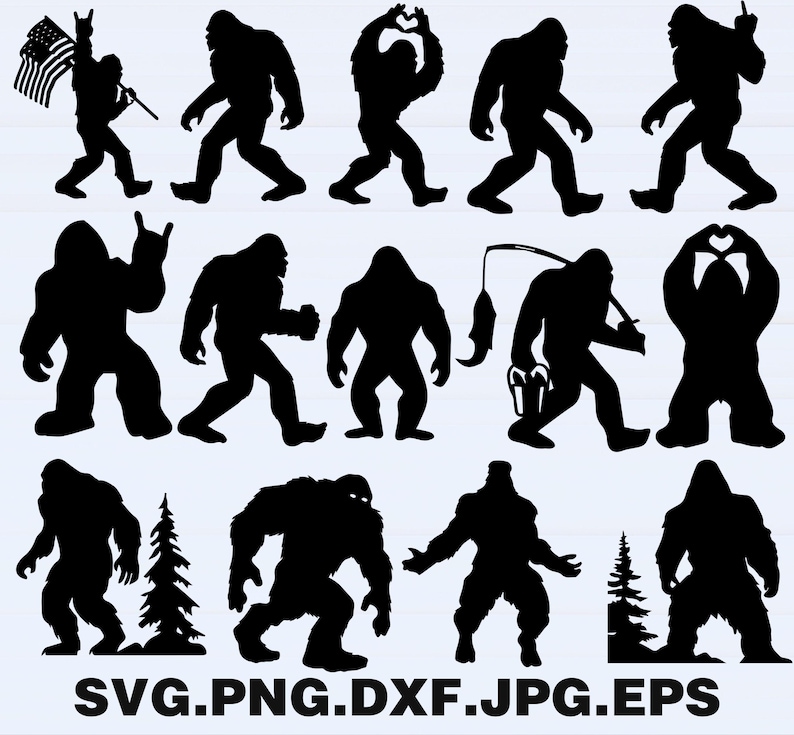 Bigfoot SVG Bundle | Bigfoot Clipart | Bigfoot Silhouette | Bigfoot ...