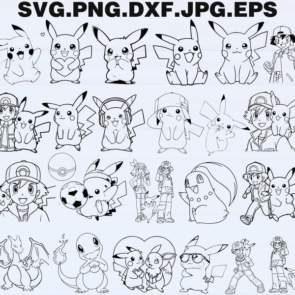 Pikachu Outline - Etsy