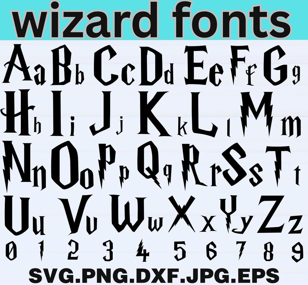Wizard Font SVG Bundle, Potter Alphabet, Cut Files (digital Download ...