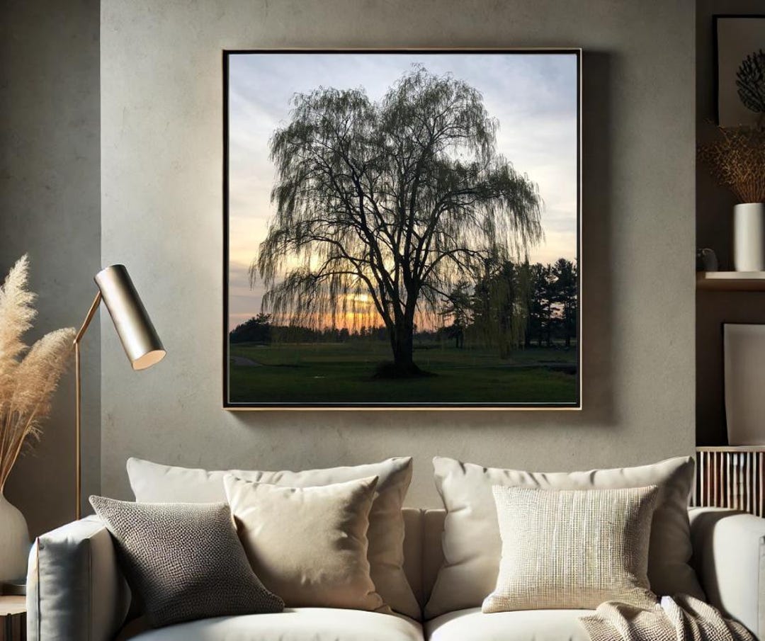 Willow Tree Sunset Print: Serene Nature Landscape (digital Download) - Etsy
