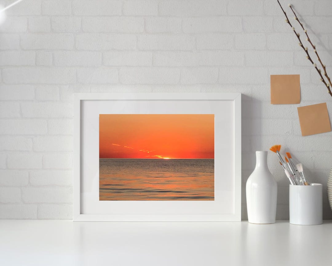 Orange Sunset Beach Print: Hamlin Beach Wall Art (digital Download) - Etsy