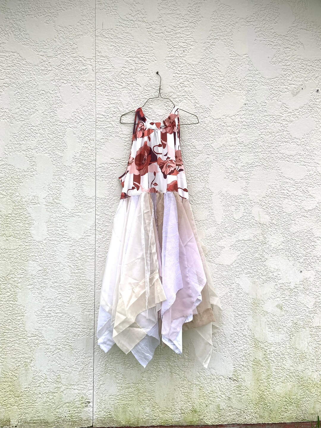 Upcycled Tattered Sleeveless Dress: Rustic Boho Wedding Bridesmaid Gown ...