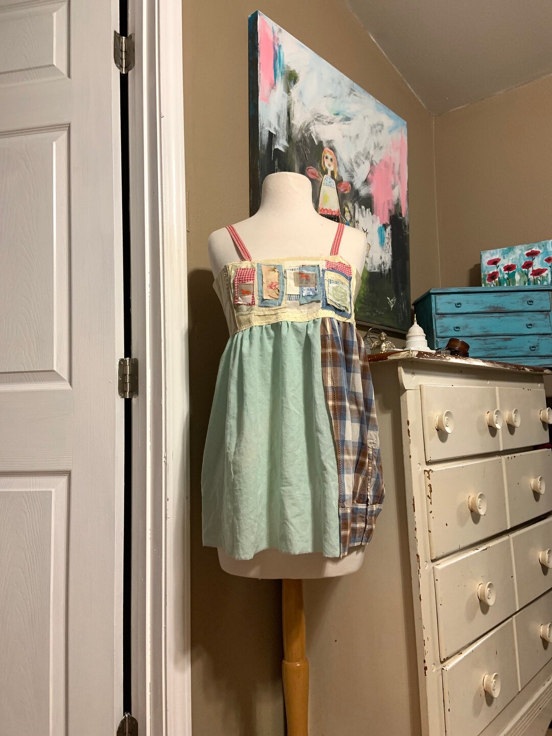 Upcycled Tattered Top / Blouse Horse Tunic Top, Rustic Tattered Boho ...