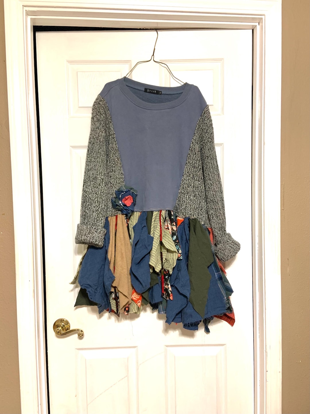 Upcycled Tattered Tunic Dress, Upcycled Clothing, Boho, Bohemian ...