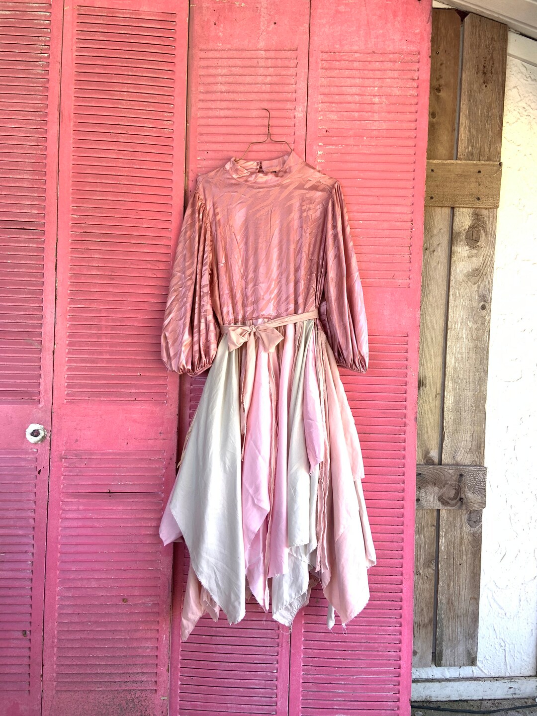 Upcycled Tattered Pink Ladies Dress, Rustic Dress, Tunic, Upcycled ...