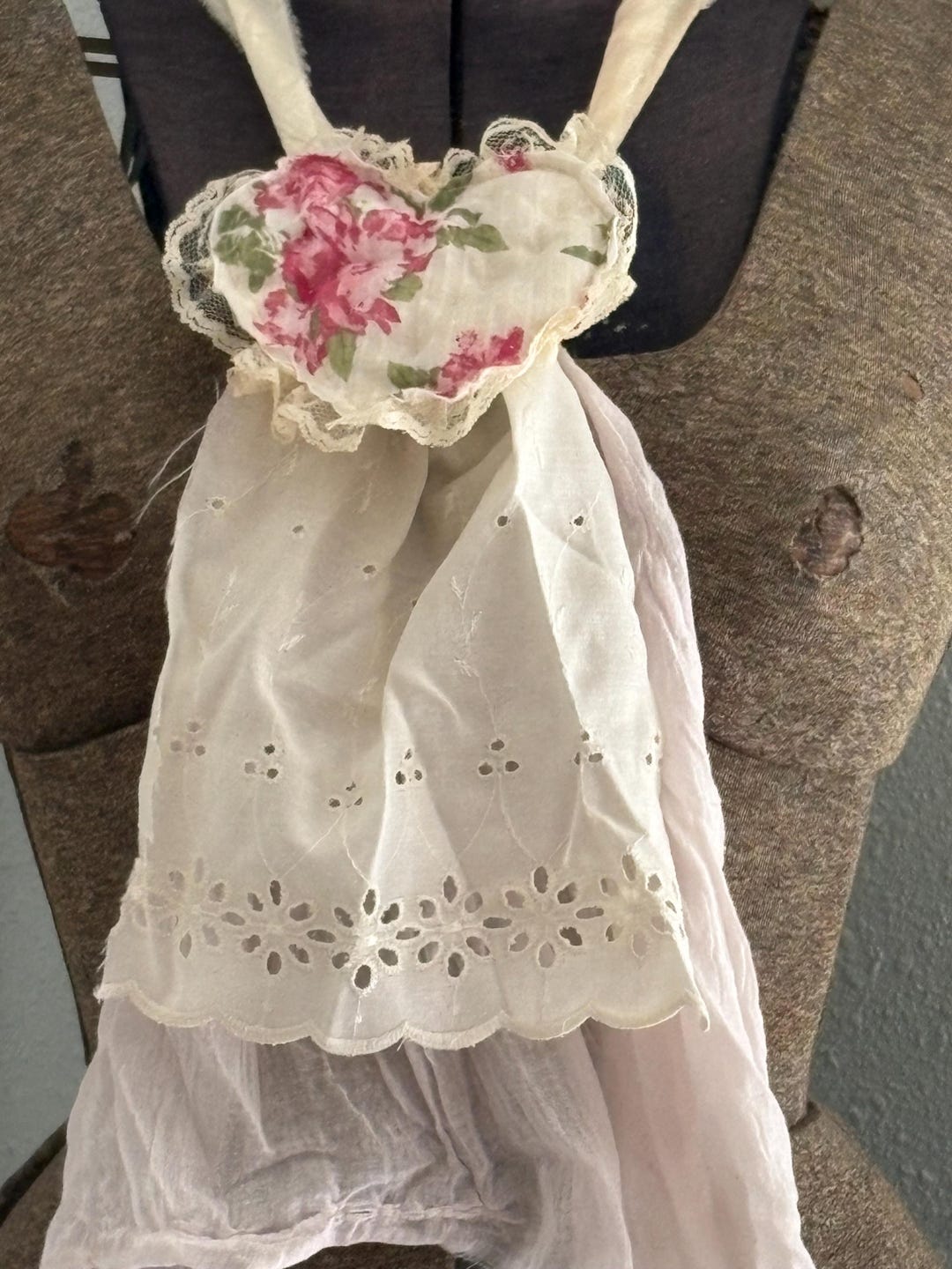 Boho JABOT Tattered Heart Necktie: Shabby Chic Collar Necklace - Etsy