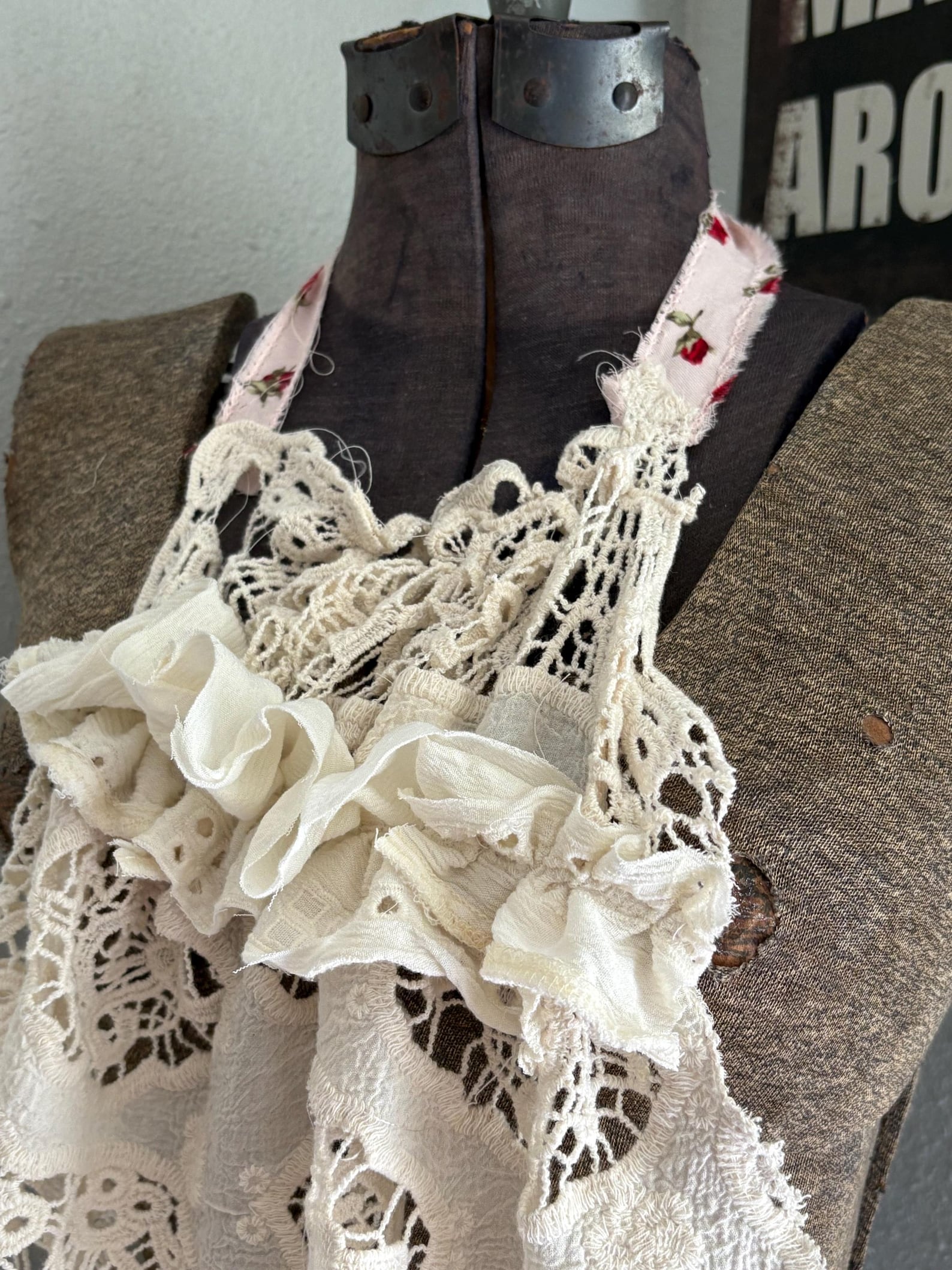 Boho Ruffled Necktie Collar: Shabby Chic Tattered Scarflet - Etsy