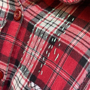 Jacket Collection - Upcycled Red Flannel Jacket - Red Plaid Jacket With ...