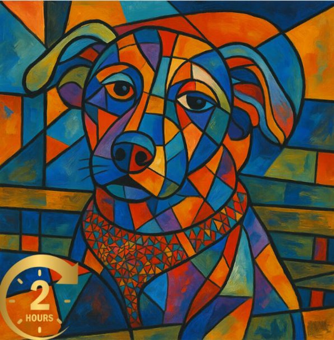 Digital Download - Custom Picasso Cubism Dog Portrait | Abstract Pet ...