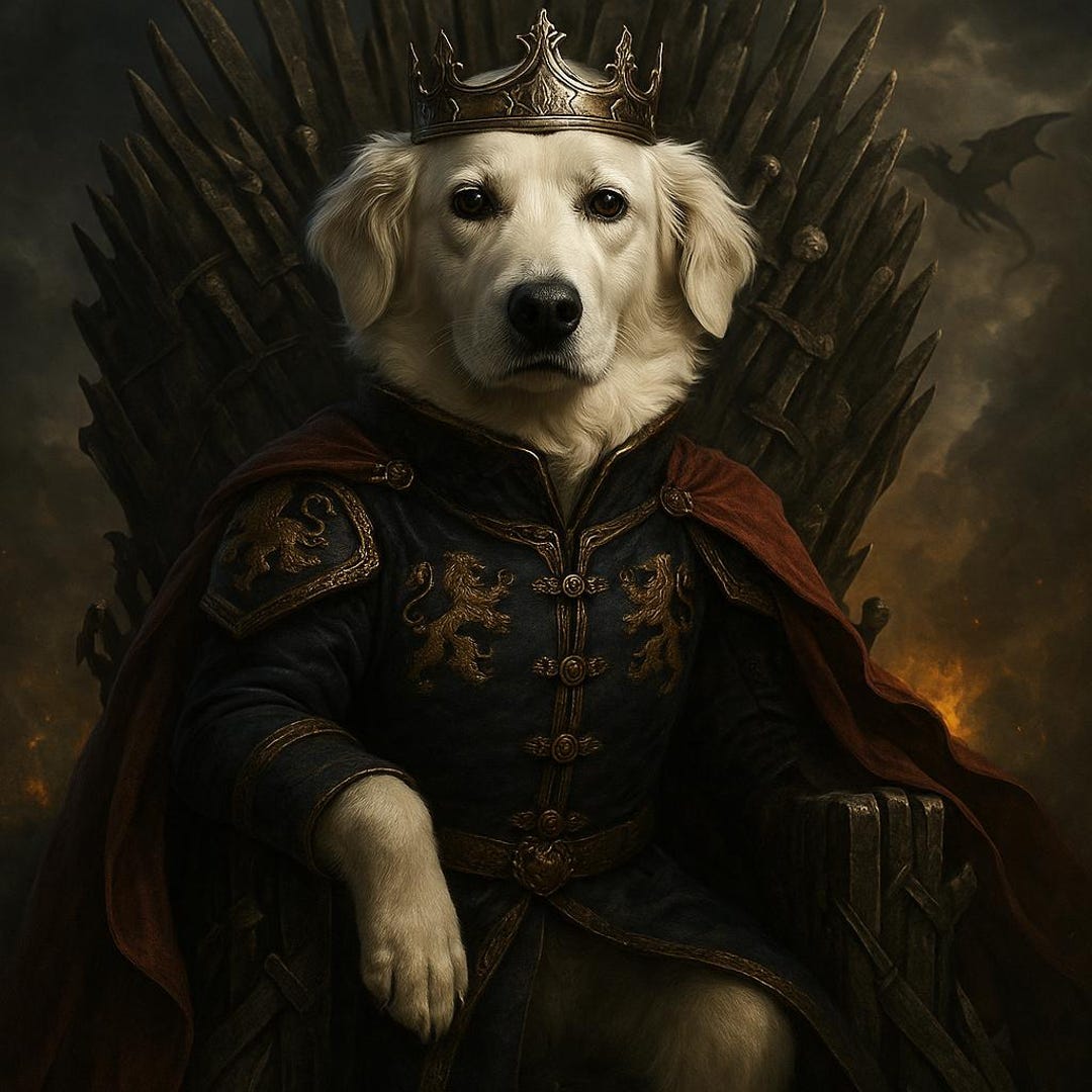 Throne King Pet Portrait | Game-inspired Digital Download - Etsy