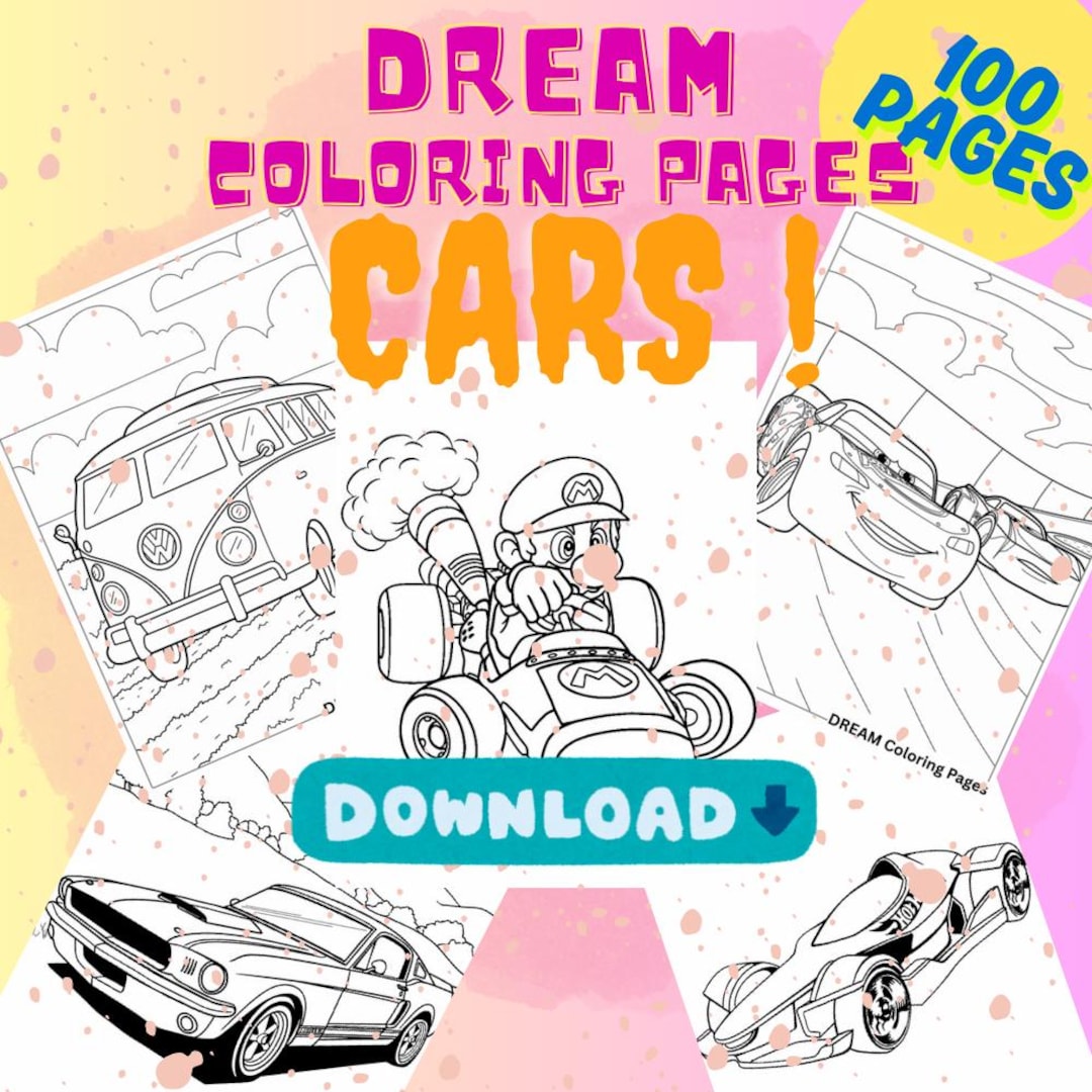 Car Coloring Pages: Fun Printable Activity for Kids (PDF Download) - Etsy