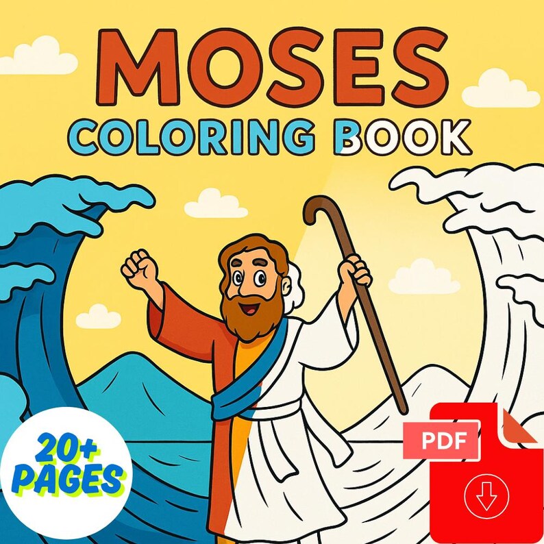Moses Bible Story Coloring Book for Kids | Parting the Sea, Ten ...