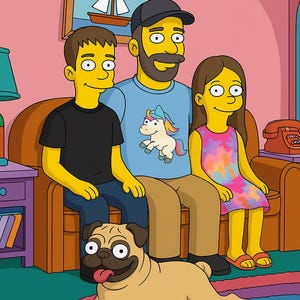 Digital Download - Custom Simpsons Style Pet & Couple Portrait - Etsy
