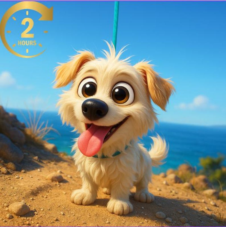 Digital Download -custom Pixar Style Pet Portrait | Turn Your Dog Into ...