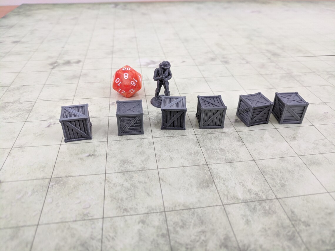 28mm Scale Crate, Barrel, Chest Set, D&D Terrain - Etsy