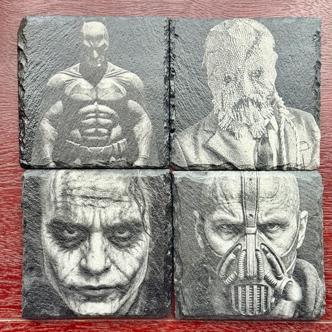 Dark Knight Slate Coaster Set – Gritty Gotham Villains - Etsy