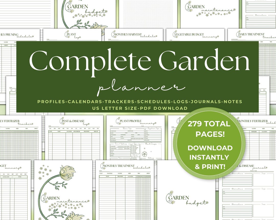 Garden Planner Printable, Complete Gardening Organizer, Planting ...