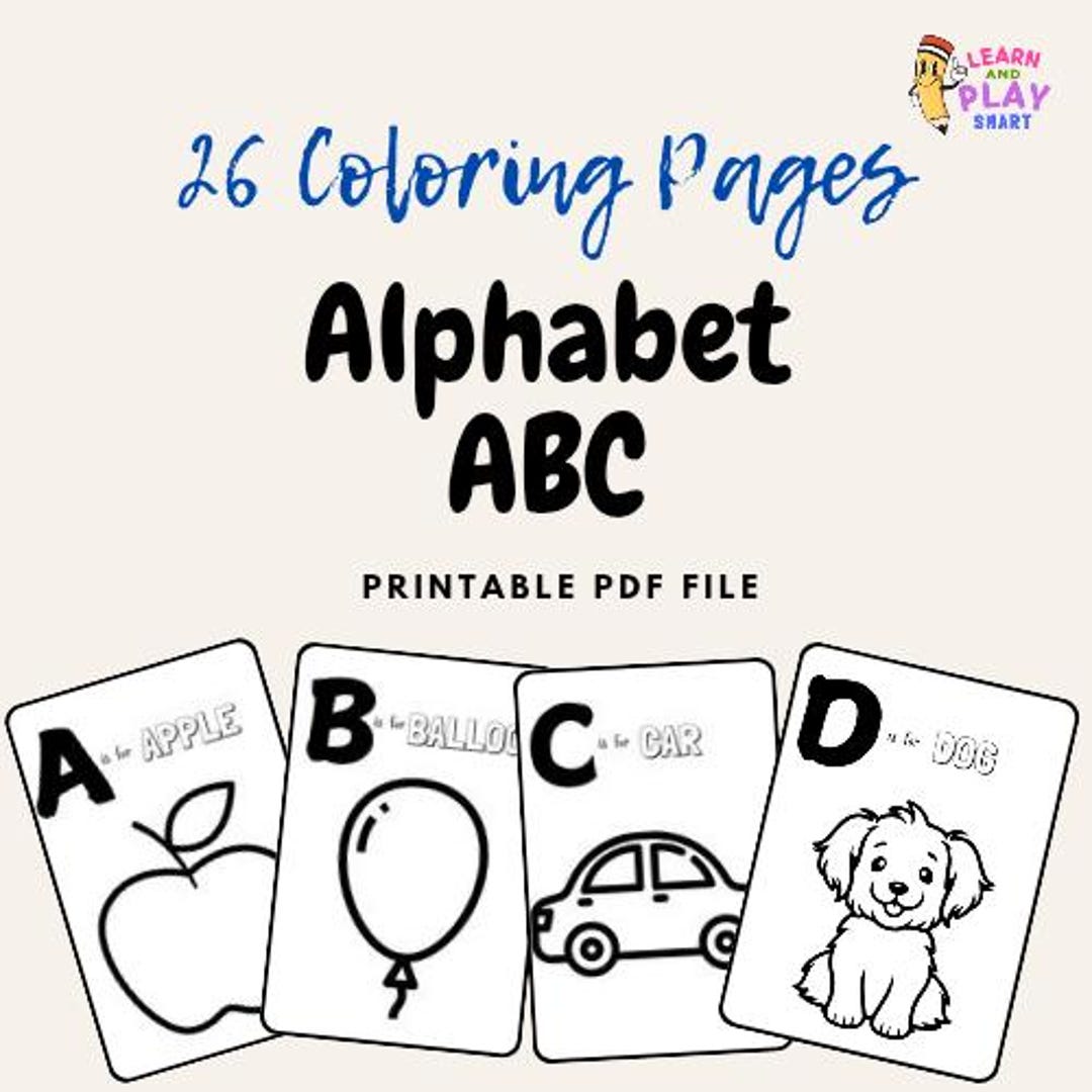 26 Pages Alphabet ABC Coloring Book, Printable Activity Book, Busy Book ...