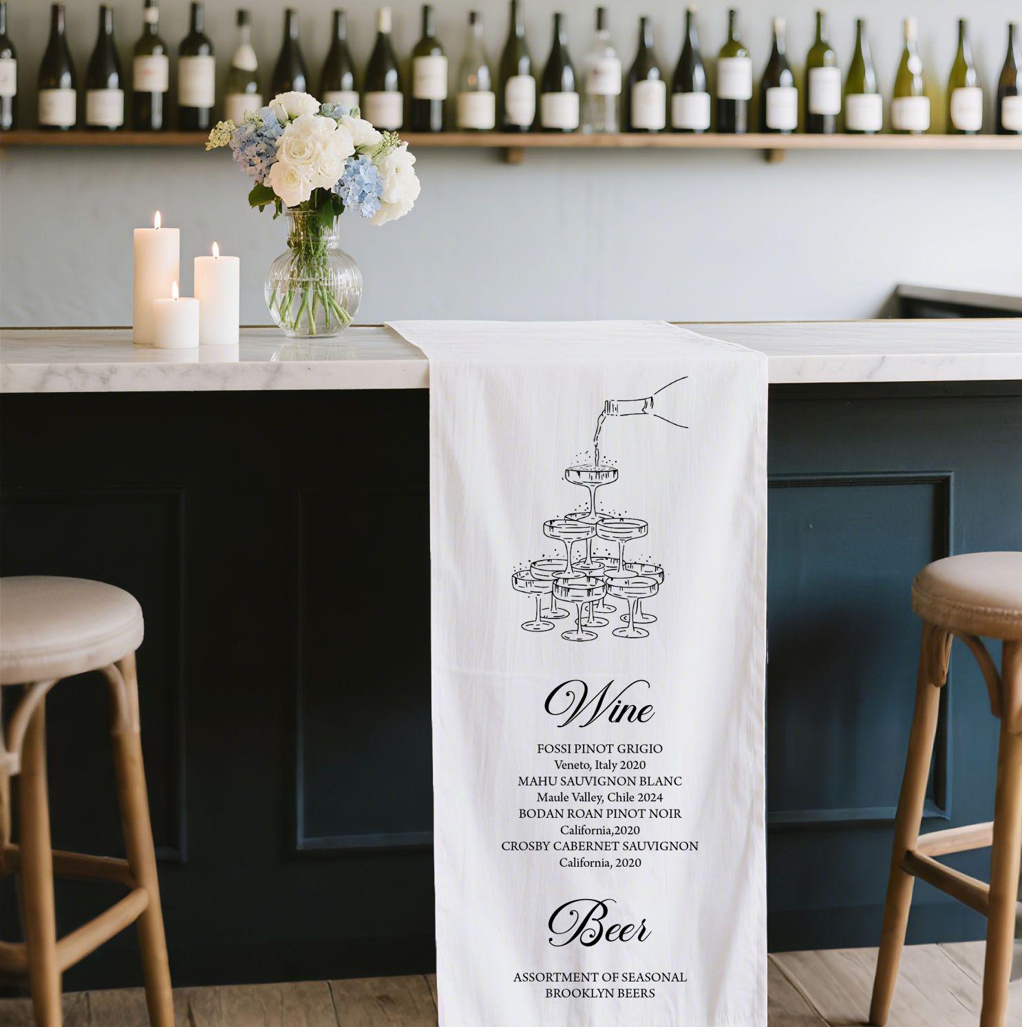 Custom Linen Bar Sign | Fabric Bar Sign | Fabric Bar Menu | Wedding Bar ...