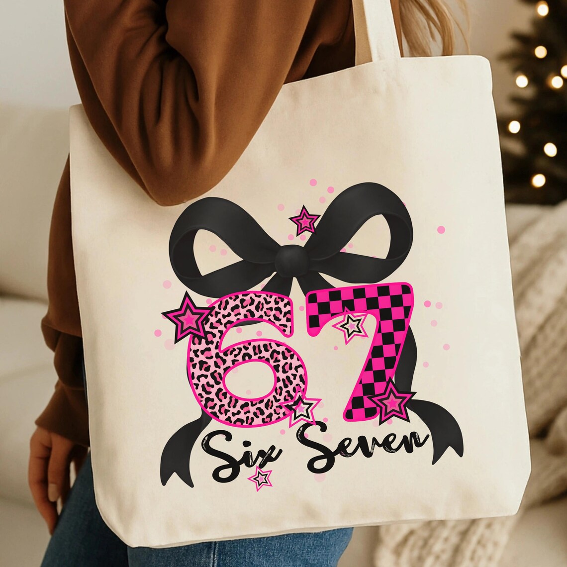 Pink Six Seven PNG – Preppy Coquette 67 Design, Leopard & Checker Print ...