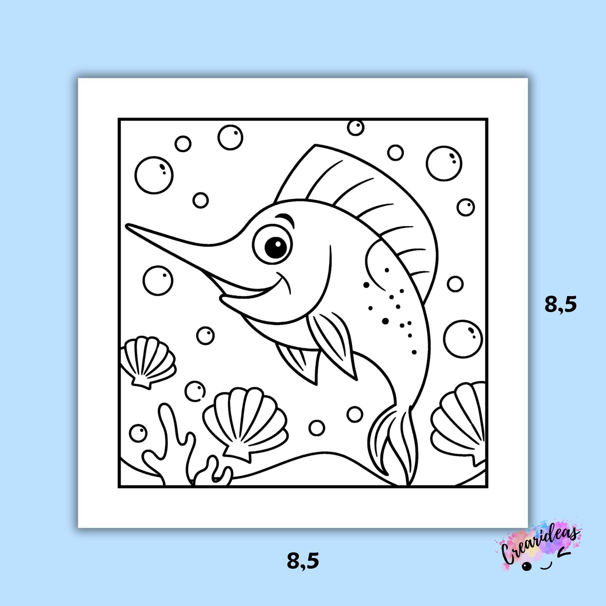 Cute Ocean Animals Coloring Pages PDF – 8 Bold and Easy Designs for ...
