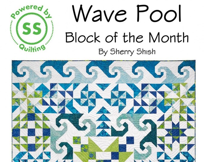 Wave Pool BOM Sampler Quilt Pattern, Powered by Quilting PBQ128, Storm ...