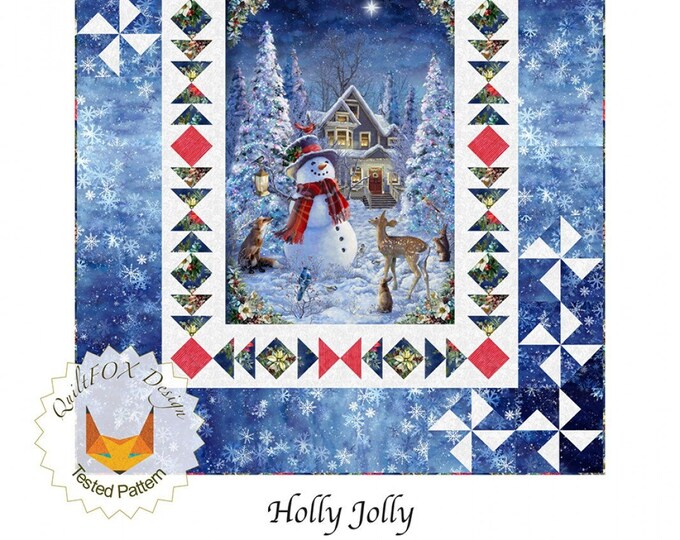 Holly Jolly Quilt Pattern, Quiltfox QFOX271, Fabric Panel Friendly ...