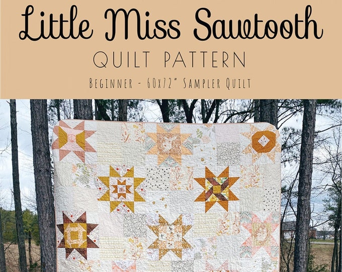 Little Miss Sawtooth Quilt Pattern, SCQ108, Fat Quarter Scrap Yardage ...