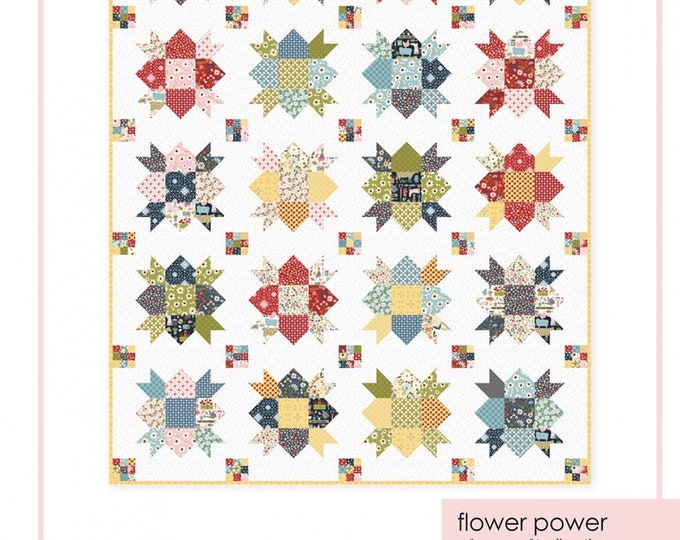 Flower Power Quilt Pattern, PC1960, Fat Quarter FQ Friendly, Flowers ...