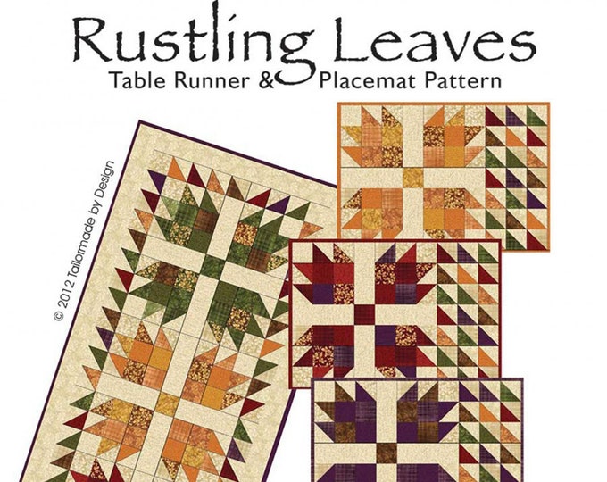 Rustling Leaves Table Runner and Place Mats, BRLT12, Autumn Fall Leaf ...