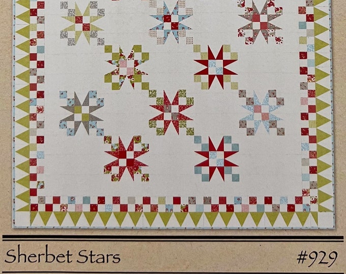 LAST CALL Sherbet Stars Quilt Pattern, Cotton Way CW929, Jelly Roll ...