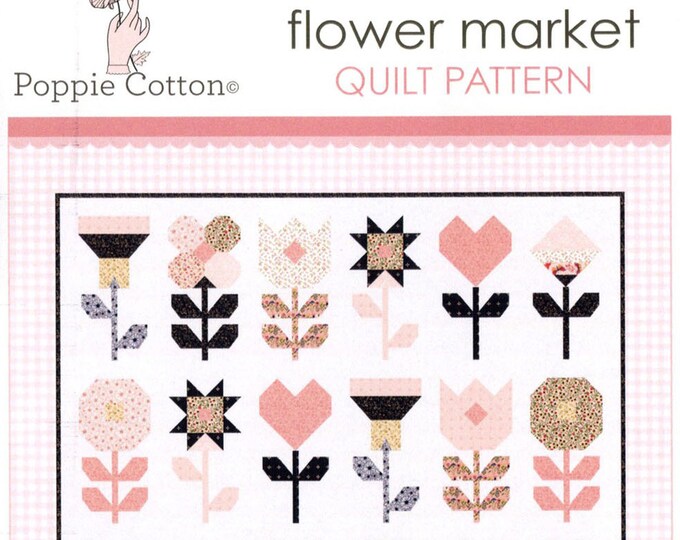 Flower Market Quilt Pattern Hearts Stars Flowers Throw Quilt - Etsy