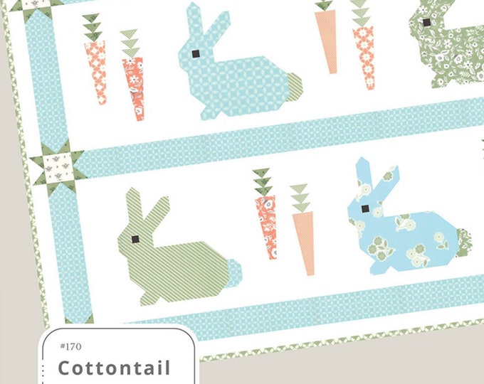 Cottontail Quilt Pattern, Easter Bunny and Carrots Quilt, Fat Quarter ...