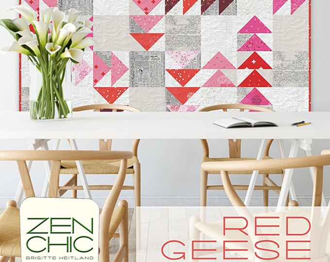 Red Geese Quilt Pattern, Modern Flying Geese, Twisted Geese, Zen Chic ...