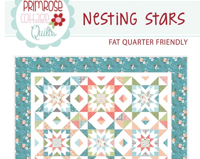 Nesting Stars Quilt Pattern, Fat Quarter FQ Friendly, Star Throw Quilt ...