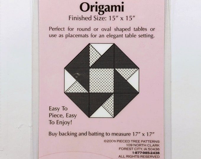 Origami Quilt Pattern, Quilted Table Topper Pattern, Pieced Tree ...