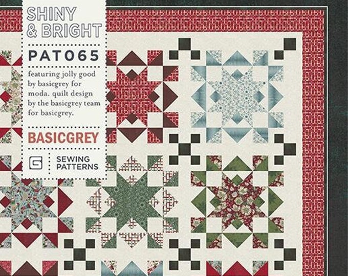 Shiny and Bright Quilt Pattern, PAT065, Fat Quarter FQ Yardage Friendly Pattern, Modern Star ...