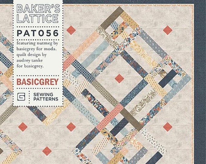 Baker's Lattice Quilt Pattern, Basicgrey PAT056, Jelly Roll Friendly Pattern, Modern Throw Quilt ...