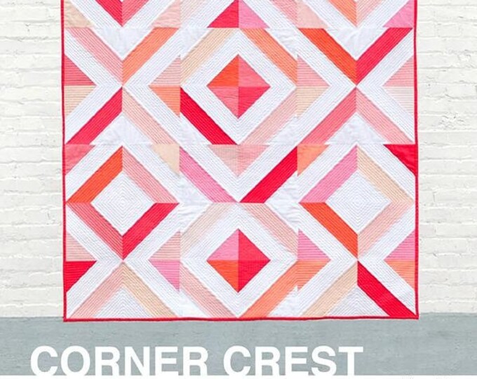 Corner Crest Quilt Pattern, QT12, Layer Cake Friendly, Modern Lap Throw ...