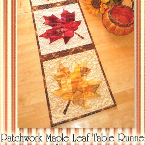 Patchwork Maple Leaf Quilted Table Runner Pattern SF48632 - Etsy