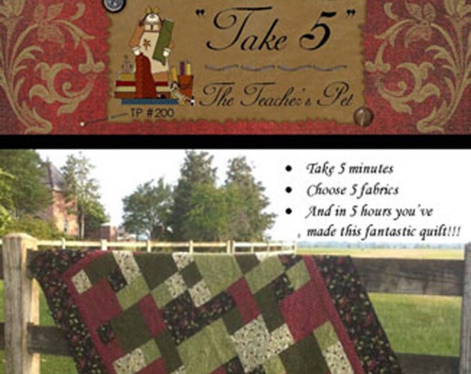 Take 5 Quilt Pattern, TP200, Easy Beginner Patchwork Quilt Pattern ...