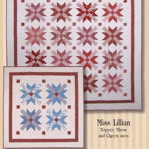LAST CALL Miss Lillian Quilt Pattern, Perkins Dry Goods PDG169, Fat Quarter Eighths Friendly ...