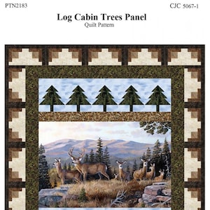 Log Cabin Trees Panel Quilt Pattern, Castilleja Cotton CJC-50671 ...