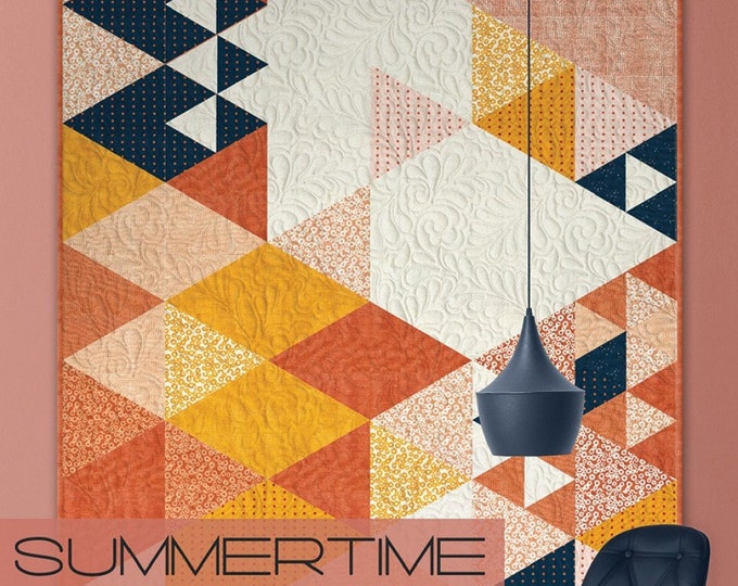 Summertime Quilt Pattern, Zen Chic SUQP, Modern Contemporary Triangle ...