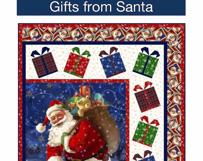 Gifts From Santa Panel Frame Quilt Pattern, PT1790, 36" Fabric Panel ...