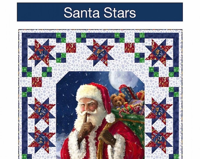 Santa Stars Panel Frame Quilt Pattern, Pine Tree Country Quilts PT1890 ...