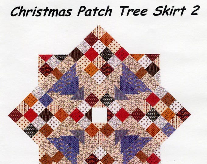 Christmas Patch Tree Skirt 2 Pattern, CMQ128, Patchwork Christmas Tree ...