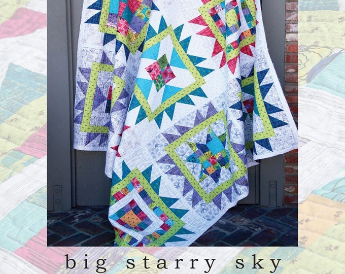 Big Starry Sky Quilt Pattern, BTR077, Fat Quarter FQ Friendly, Star ...